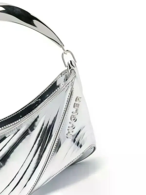 MUGLER Spiral Curve 01 Shoulder Bag - Silver