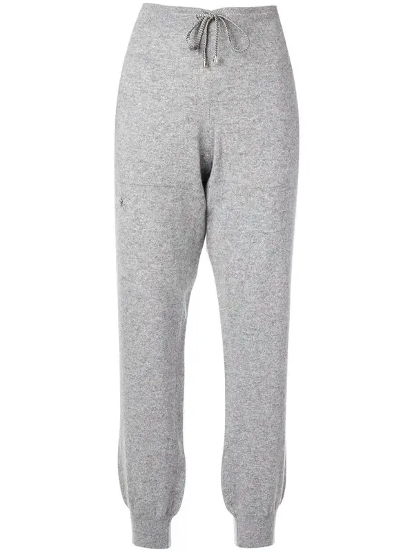 BARRIE Drawstring Cashmere Track Pants - Grey