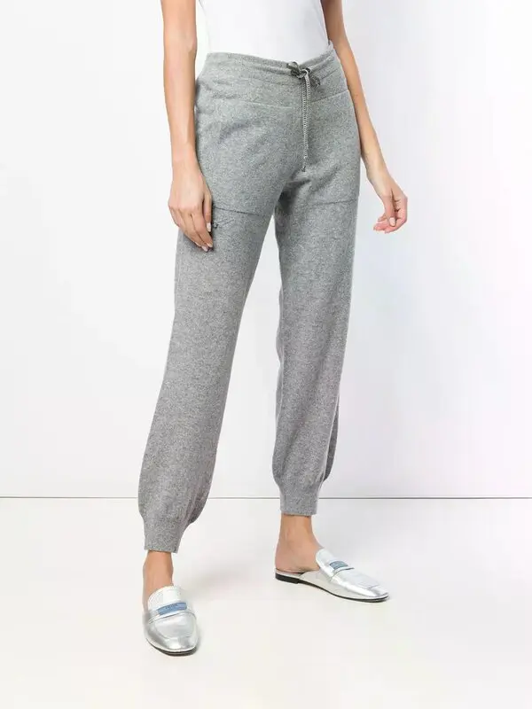 BARRIE Drawstring Cashmere Track Pants - Grey