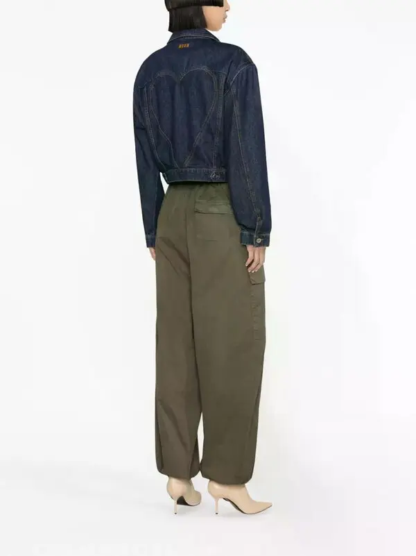 MSGM Spread-collar Denim Jacket - Blue