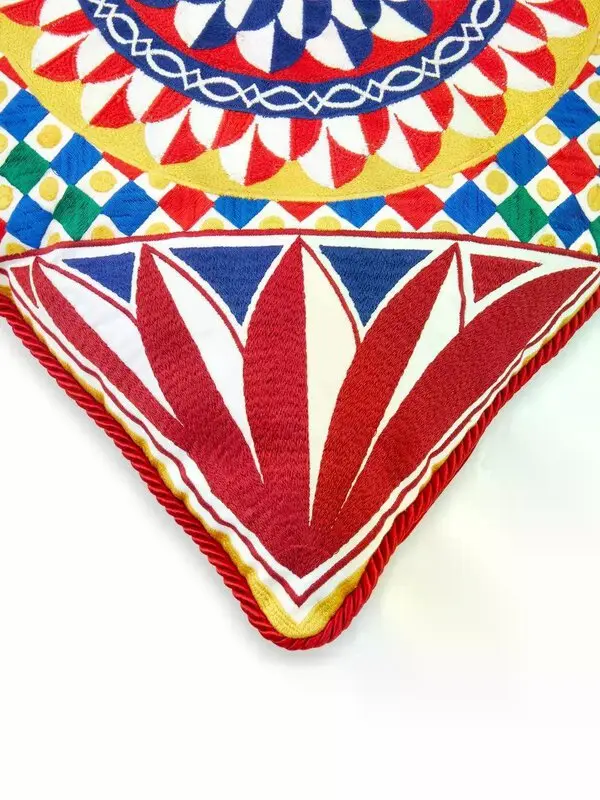 Dolce & Gabbana Geometric-embroidered Medium Cushion