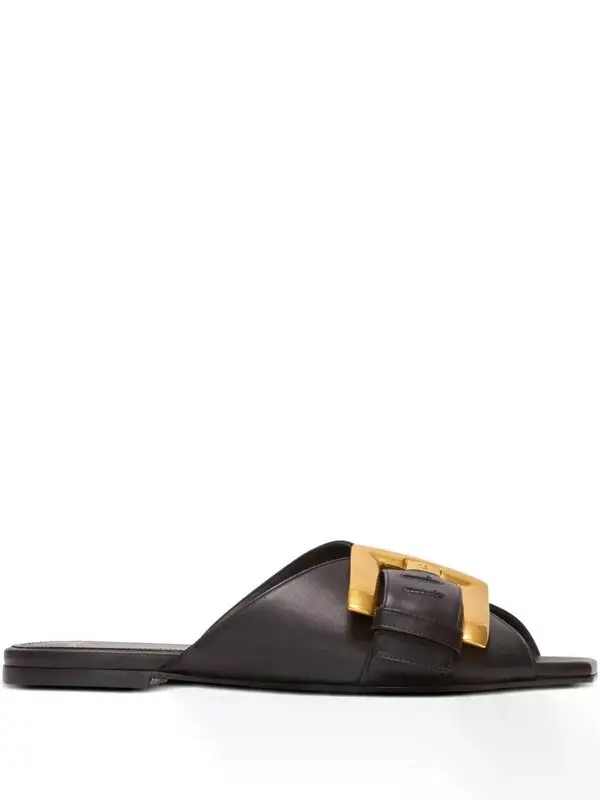 Balmain Anthem Flat Sandals - Black