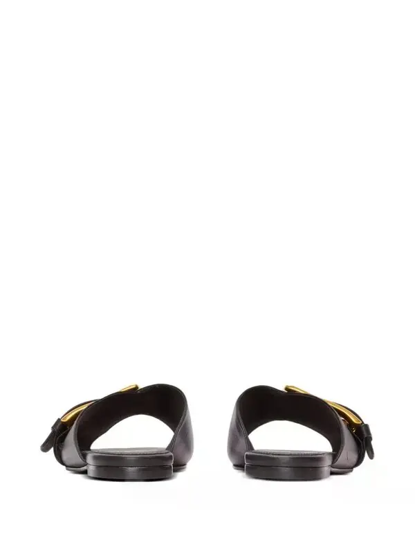 Balmain Anthem Flat Sandals - Black
