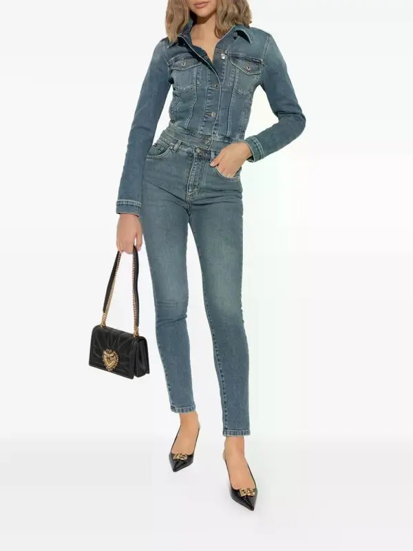 Dolce & Gabbana Logo-plaque Denim Jacket - Blue