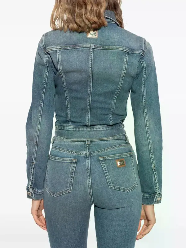 Dolce & Gabbana Logo-plaque Denim Jacket - Blue