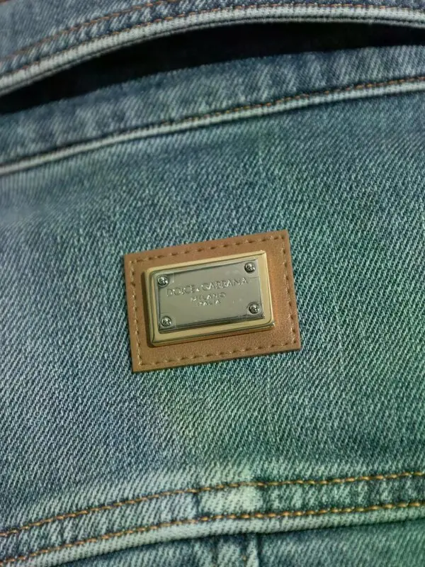Dolce & Gabbana Logo-plaque Denim Jacket - Blue