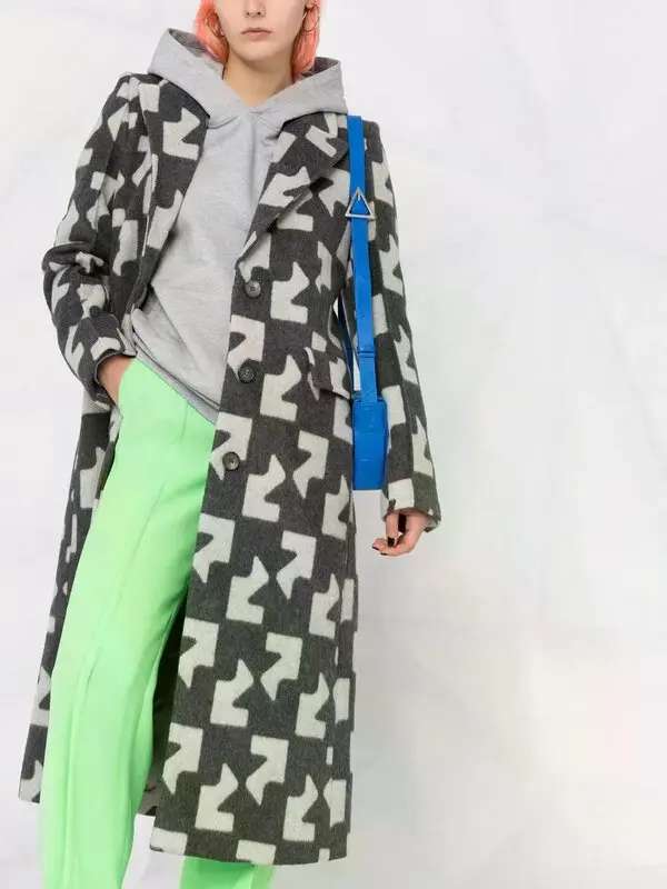 Off-White Geometric Pattern Overcoat