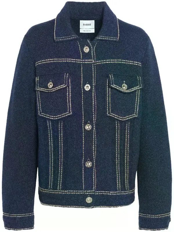 BARRIE Contrast-stitching Denim-effect Jacket - Blue