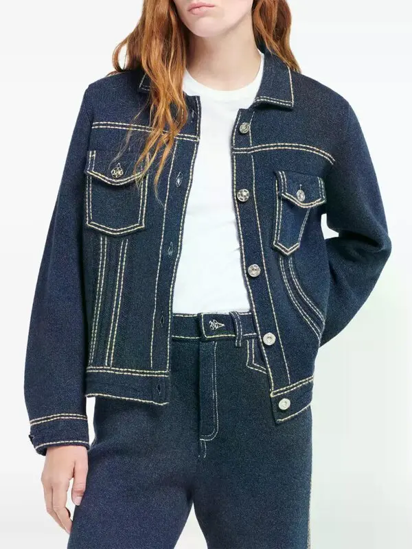 BARRIE Contrast-stitching Denim-effect Jacket - Blue