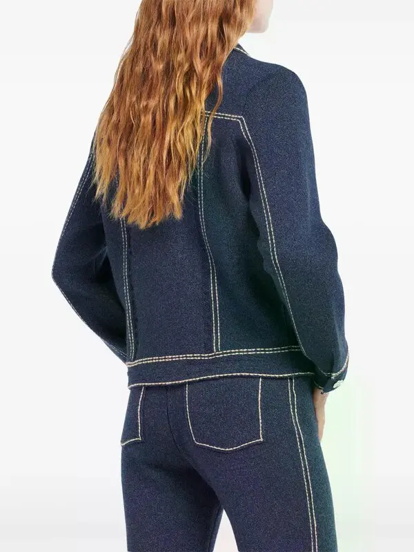 BARRIE Contrast-stitching Denim-effect Jacket - Blue