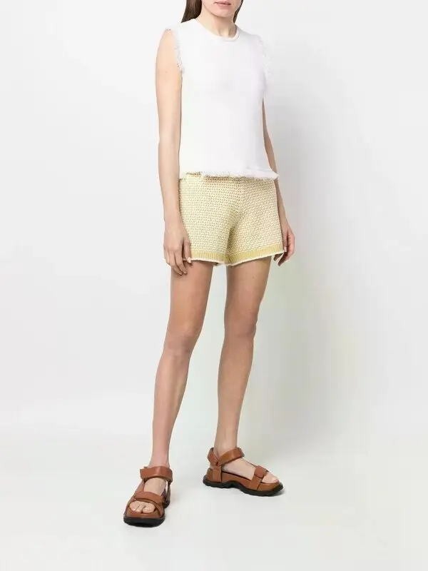 BARRIE Fringe-trim Knitted Top - Neutrals