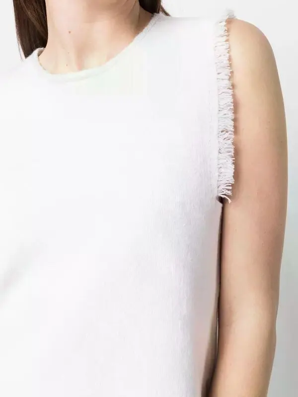 BARRIE Fringe-trim Knitted Top - Neutrals