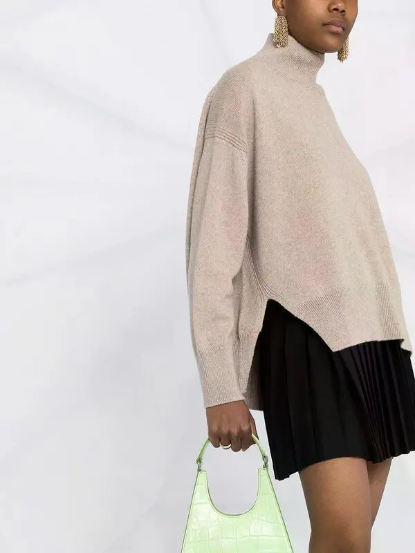 BARRIE Cashmere Roll Neck Jumper - Neutrals