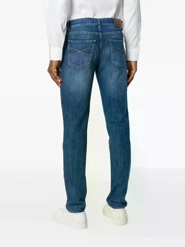Brunello Cucinelli Logo-patch Jeans - Blue