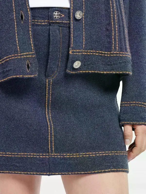 BARRIE Contrast-stitch Mini Skirt