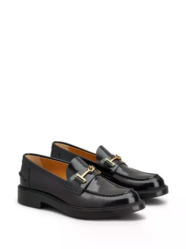 TOD'S Logo-plaque Leather Loafers