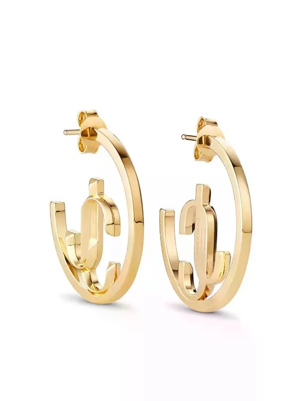 JIMMY CHOO Jc Monogram Hoop Earrings