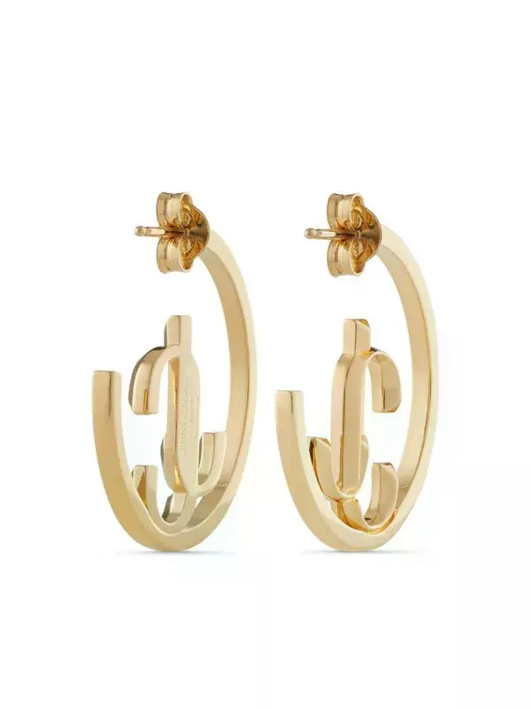 JIMMY CHOO Jc Monogram Hoop Earrings