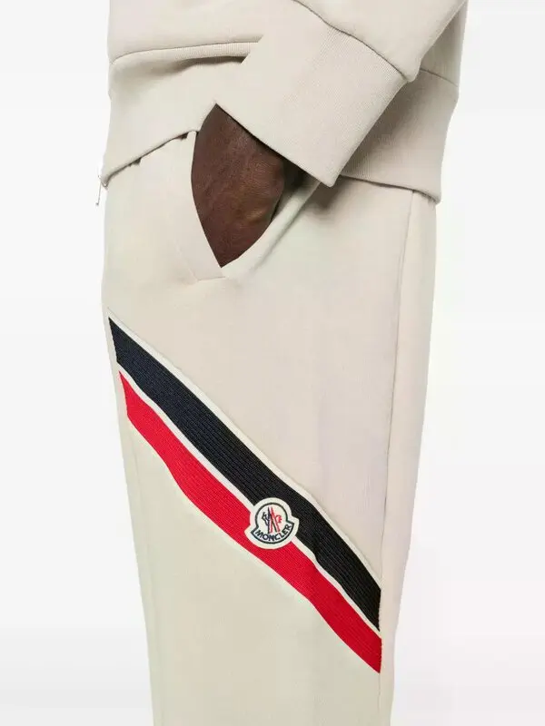 Moncler Stripe-detail Logo-appliqué Track Pants