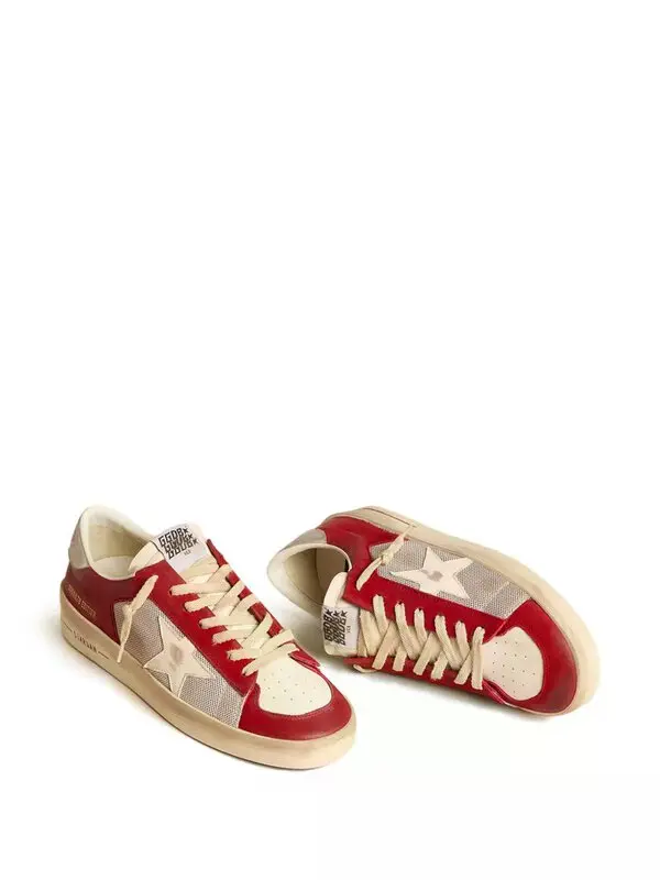 GOLDEN GOOSE Stardan Leather And Mesh Trainers - Red