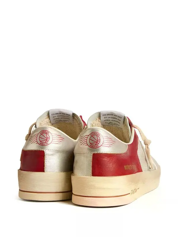 GOLDEN GOOSE Stardan Leather And Mesh Trainers - Red