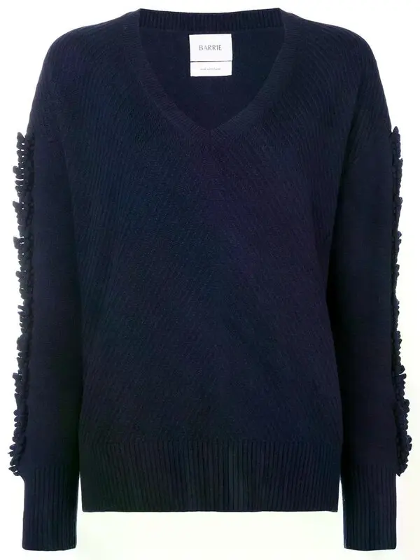 BARRIE Troisieme Dimension Cashmere V-neck Pullover - Blue