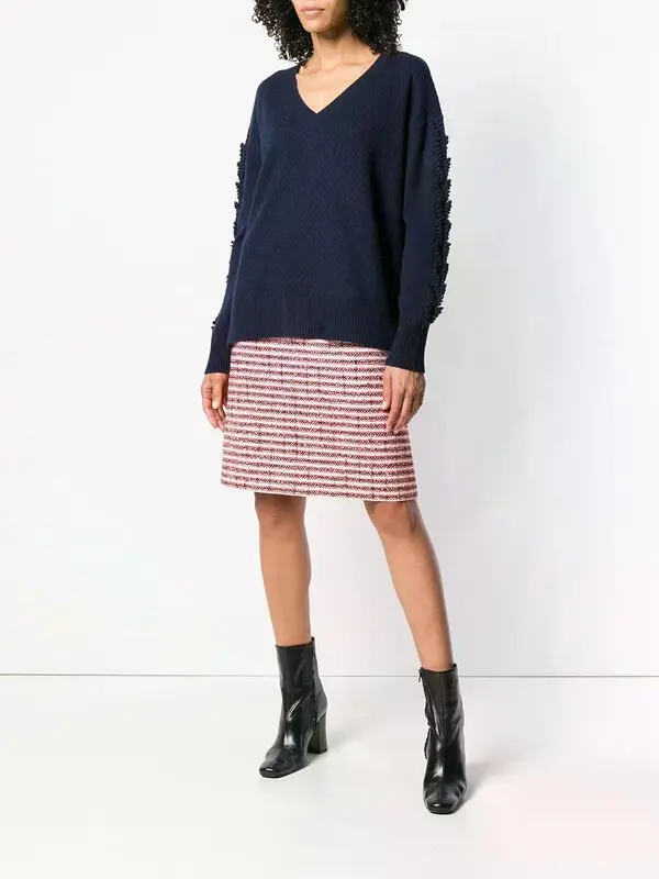 BARRIE Troisieme Dimension Cashmere V-neck Pullover - Blue