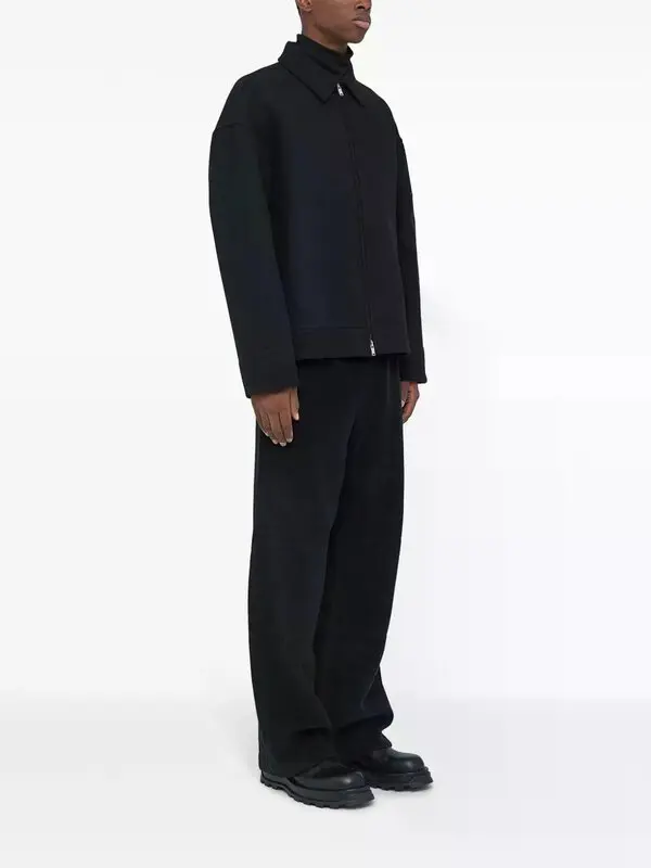 JIL SANDER Zipped Up Wool Jacket - Black