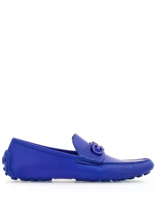 FERRAGAMO Gancini-plaque Leather Loafers
