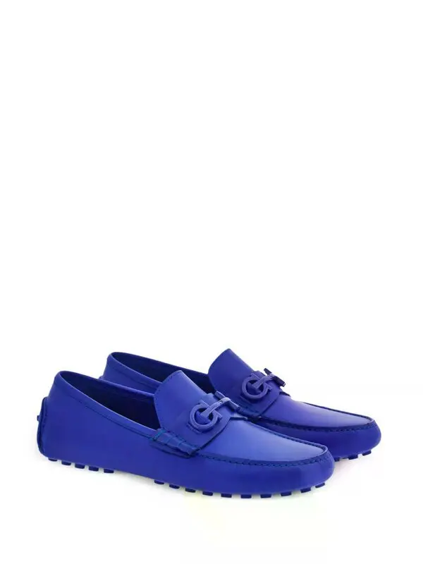 FERRAGAMO Gancini-plaque Leather Loafers