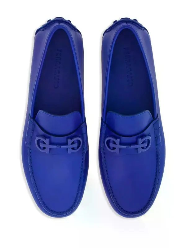 FERRAGAMO Gancini-plaque Leather Loafers