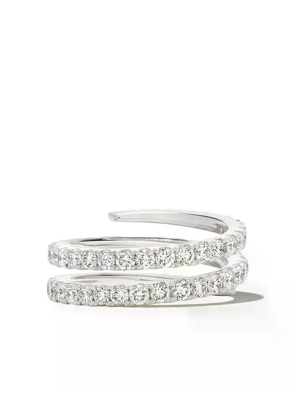 ANITA KO 18kt White Gold Diamond Coil Ring