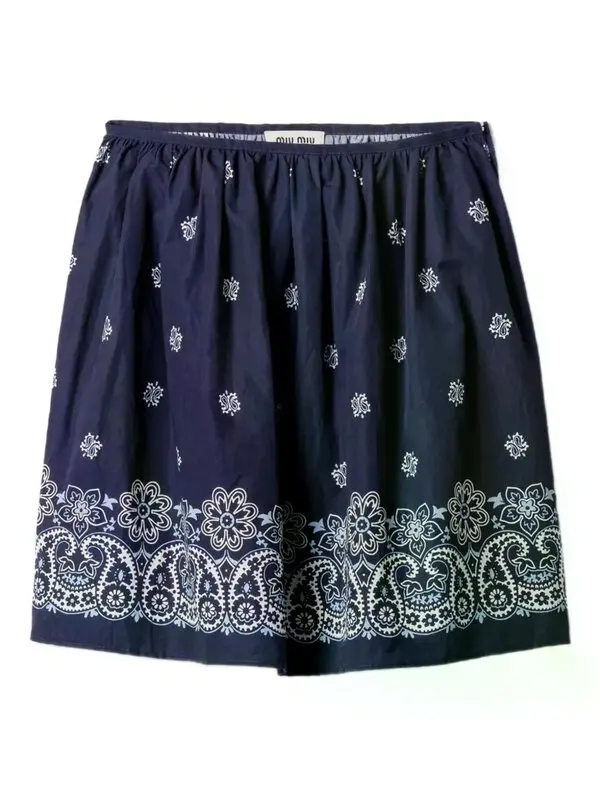 Miu Miu Slubbed Poplin Midi Skirt