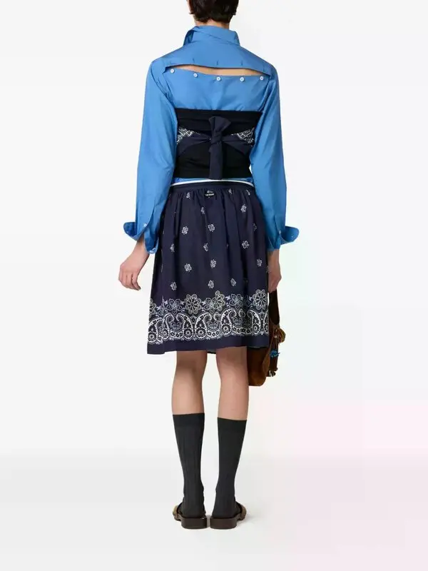 Miu Miu Slubbed Poplin Midi Skirt