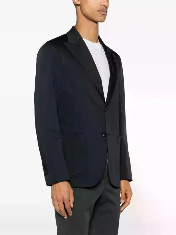 LARDINI Single-breasted Cotton Blazer - Blue