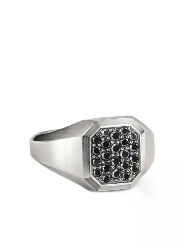 David Yurman Sterling Streamline Diamond Signet Ring