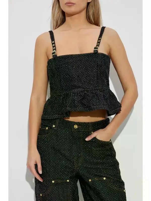 GANNI Peplum Denim Top