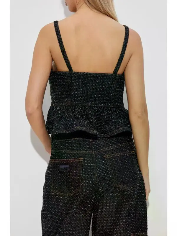 GANNI Peplum Denim Top