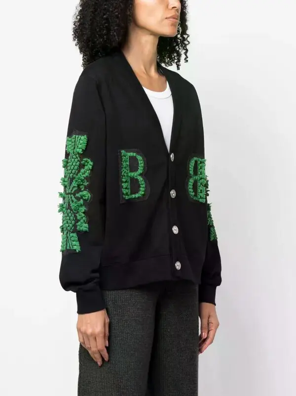 BARRIE B-logo Cashmere Cardigan - Black