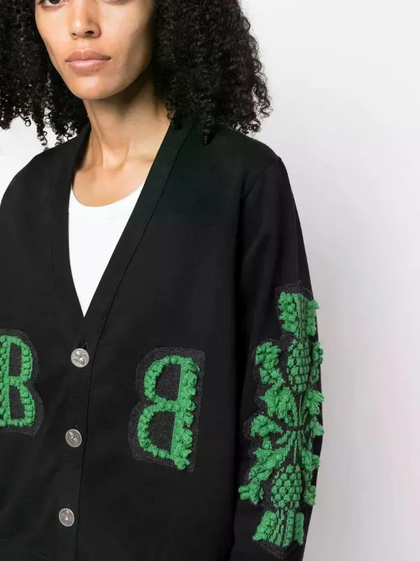 BARRIE B-logo Cashmere Cardigan - Black