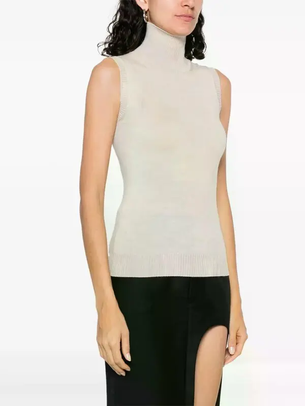 Sportmax Virgin Wool Tank Top - Neutrals