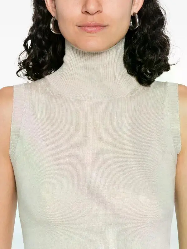 Sportmax Virgin Wool Tank Top - Neutrals