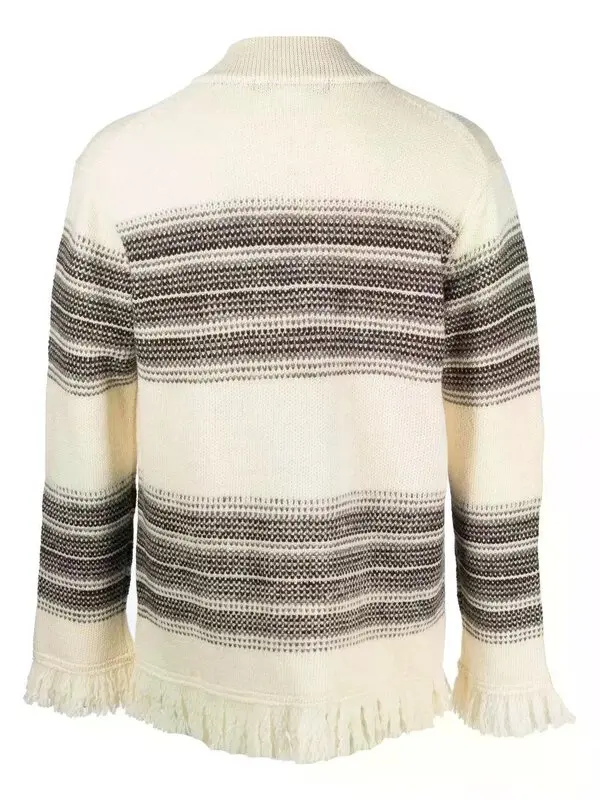 Junya Watanabe Stripe-pattern Zip-up Cardigan