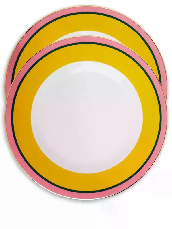 La DoubleJ Rainbow Dinner Plates - Yellow