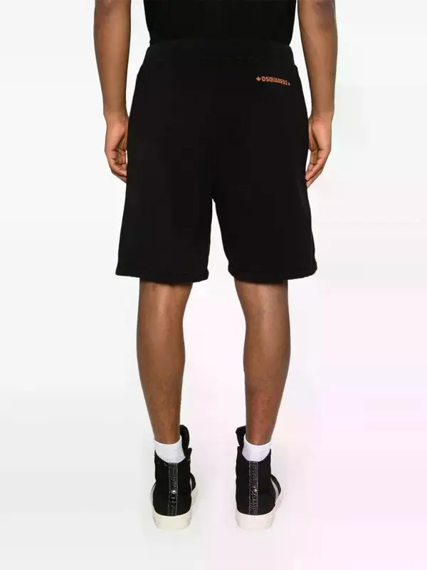 Dsquared2 Logo-print Cotton Track Shorts - Black