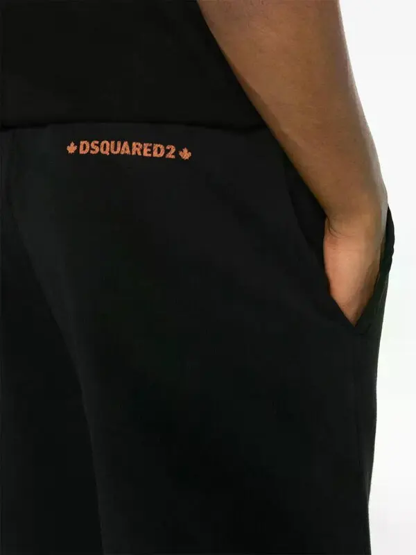 Dsquared2 Logo-print Cotton Track Shorts - Black