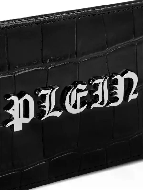 Philipp Plein Gothic Plein Crocodile-embossed Cardholder