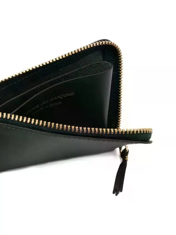 Comme Des Garçons Zip-up Leather Wallet - Green