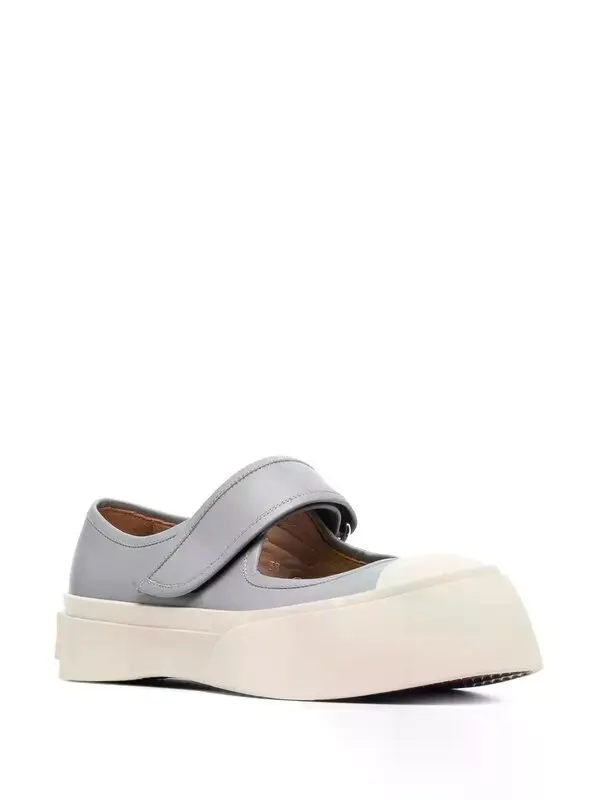 Marni Leather Mary Jane Sneakers - Grey