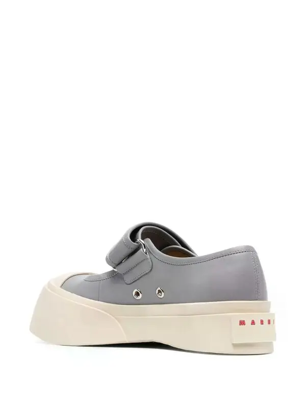 Marni Leather Mary Jane Sneakers - Grey